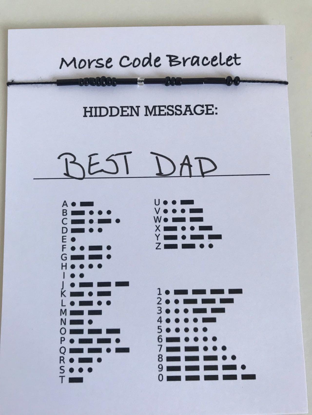 Men Bracelet, Dad Morse Code Bracelet 353, Custom Father Bracelet ...