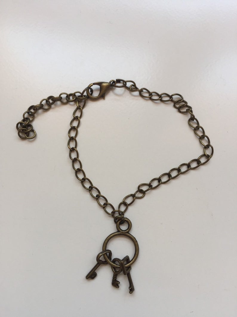 Keys Chain Bracelet 221- Friendship Bronze Keyschain With 3 Vintage ...