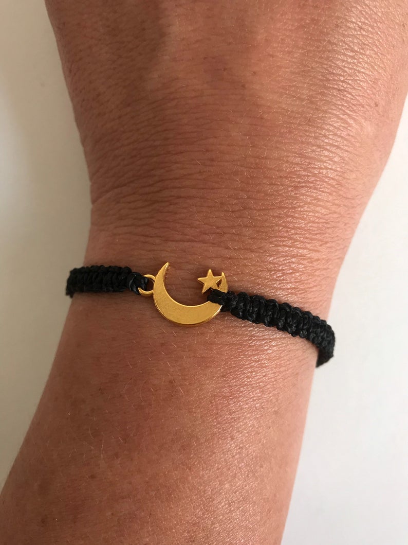 Golden Sun And Moon Couples Bracelets 368- Men Women Bracelets ...