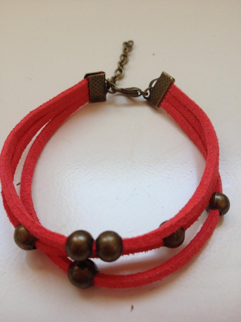 Faux Suede Bracelet 61- Friendship Faux Suede Cuff Bracelet Alloy ...