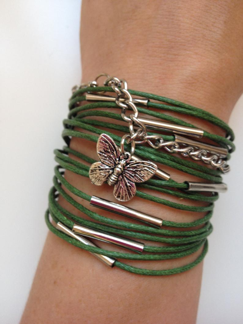 Butterfly Chain Bracelet 15- Friendship Metal Chain Cuff Bracelet ...