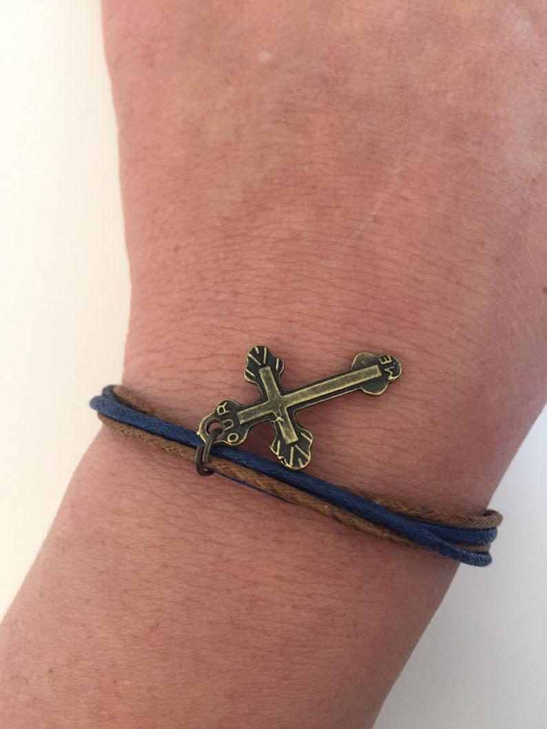 Matching Couples Men Women Bracelets 269- Cross Round Charm Friendship ...