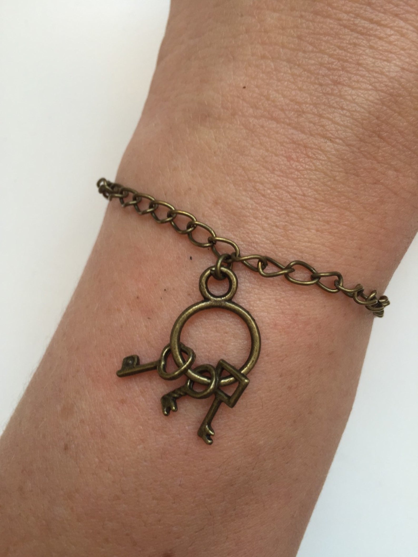 Keys Chain Bracelet 221- Friendship Bronze Keyschain With 3 Vintage ...